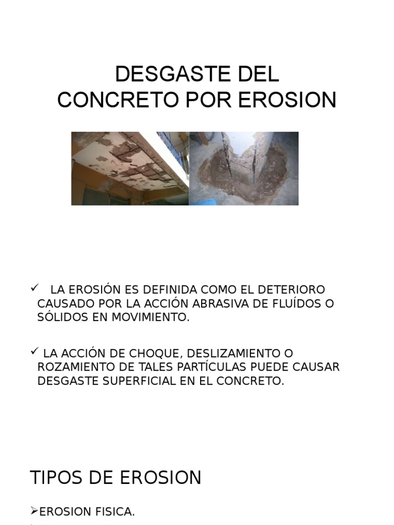 Desgaste Del Concreto Por Erosion | PDF | Erosión | Dióxido de azufre