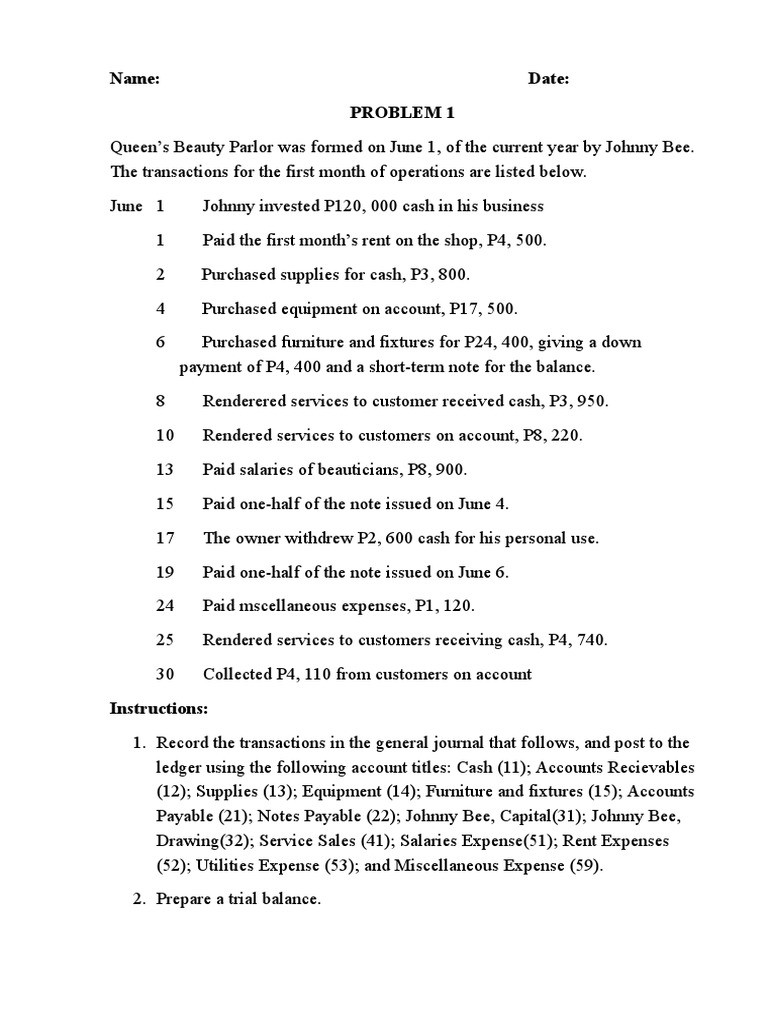 Accounting Activity | PDF | Bookkeeping | Expense
