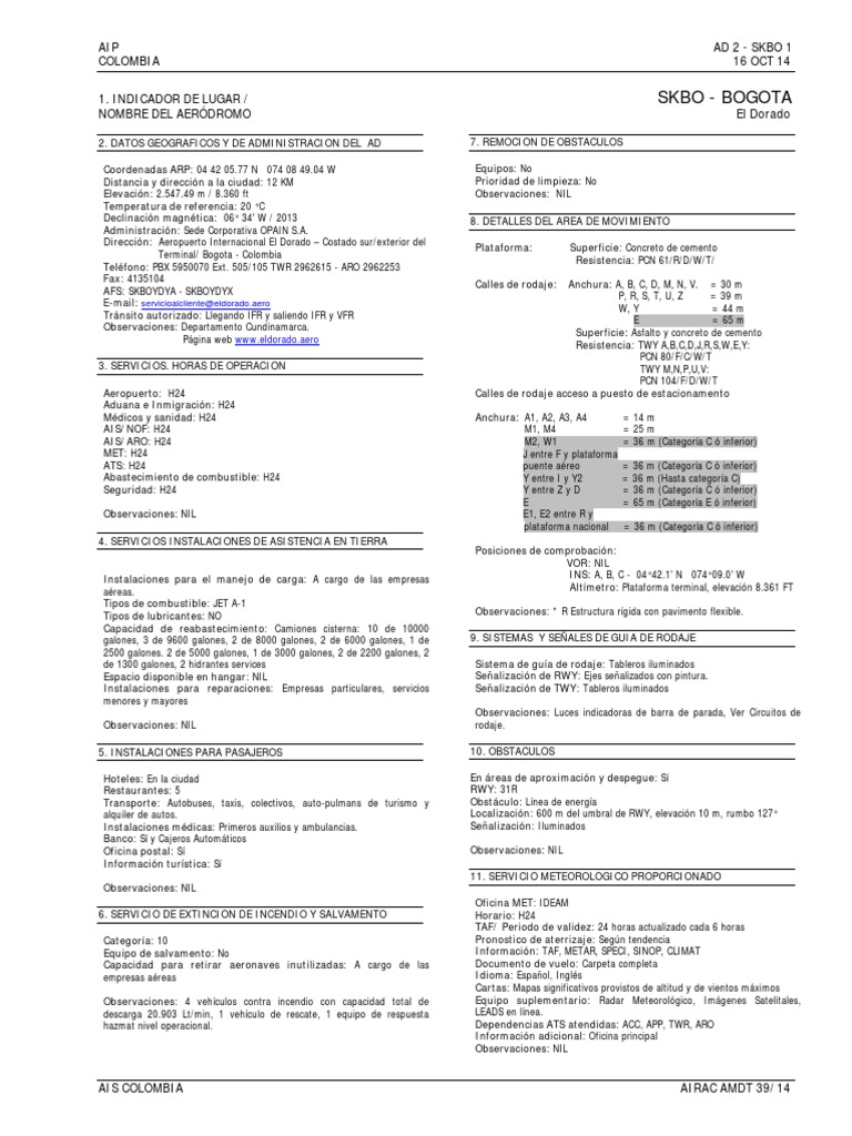 Aip Skbo | PDF | Control de tráfico aéreo | Aeropuerto