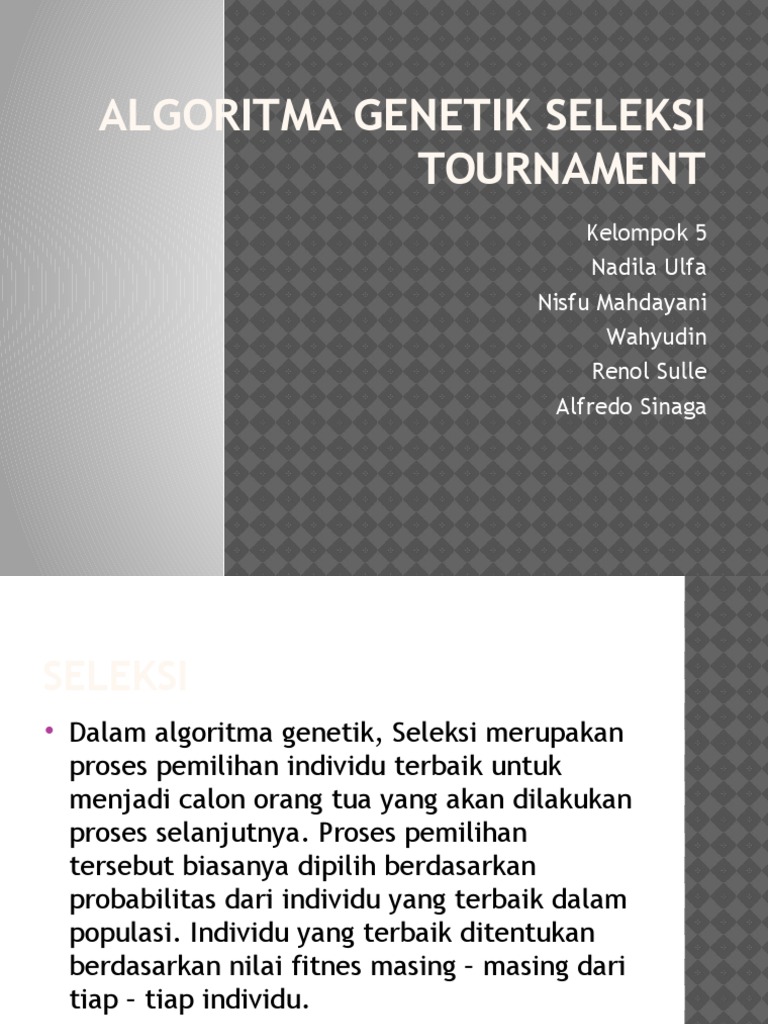Algoritma Genetik Seleksi Tournament | PDF | Pengembangan Diri ...