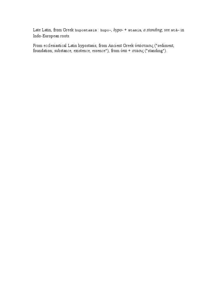 Understanding Hypostasis in Latin and Greek | PDF