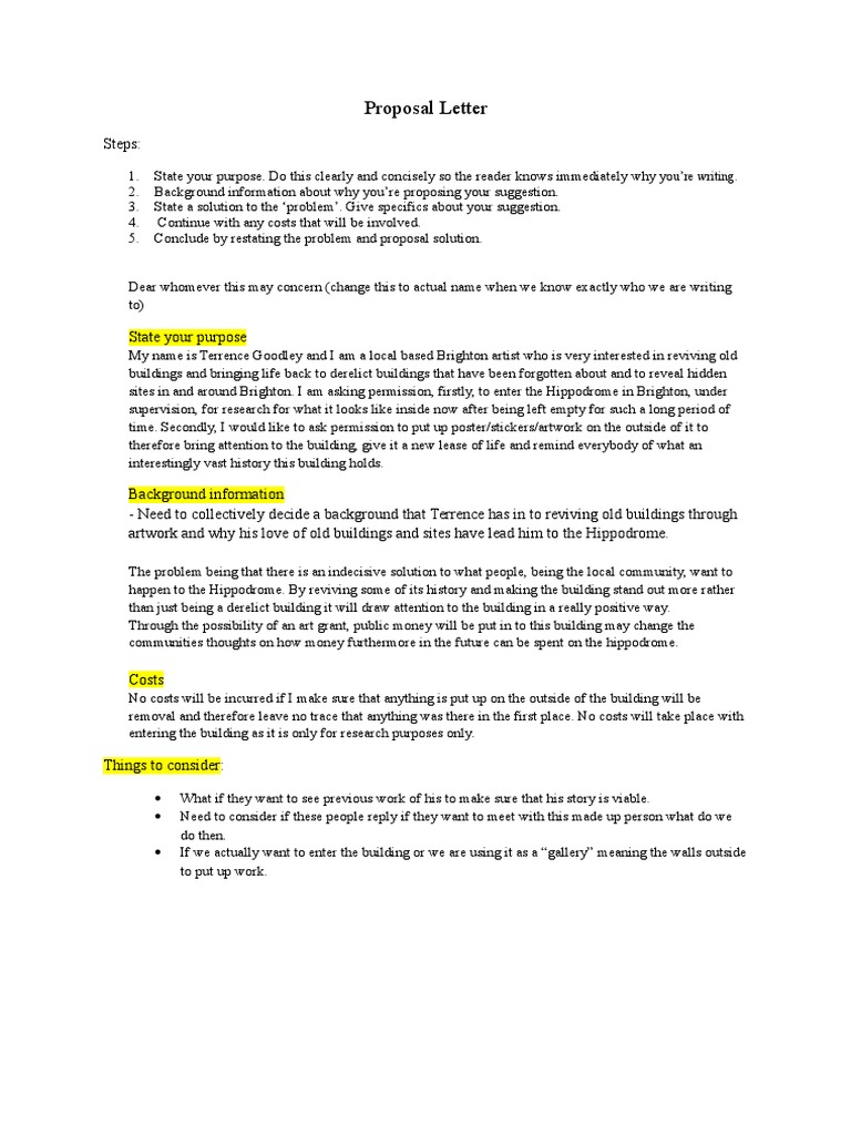 Proposal Letter | PDF