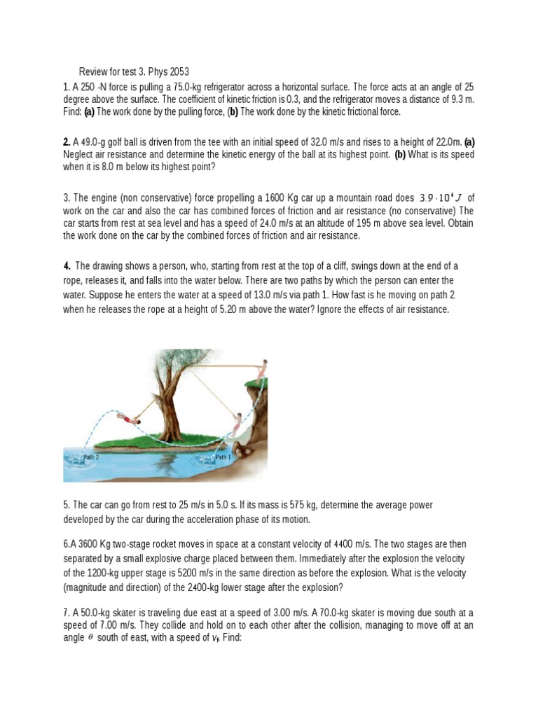 Review For Test 3 | PDF | Collision | Force
