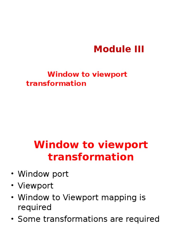 Window To Viewport Transformation | PDF | Teaching Mathematics ...