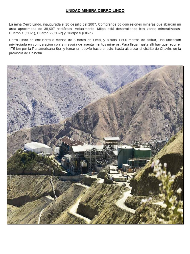 Unidad Minera Cerro Lindo - Oficial | PDF