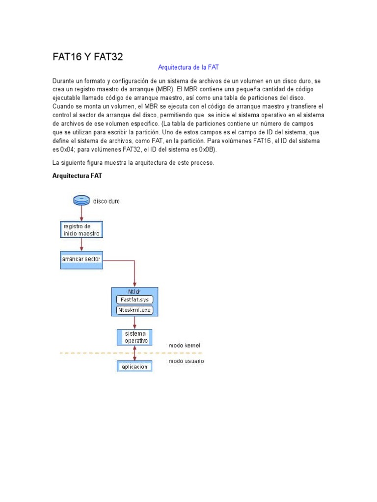 Fat16 y Fat32 | PDF | Sistema de archivos | Archivo de computadora