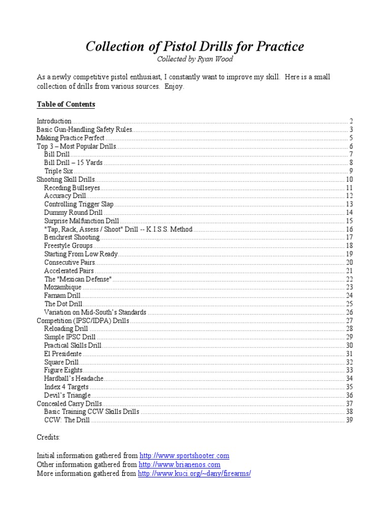 Favorite Tactical Pistol Practice Drills | PDF | Trigger (Firearms ...