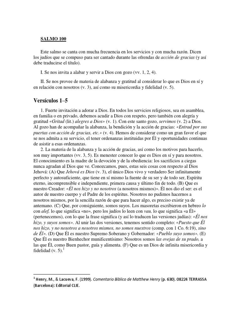 Salmo 100 | PDF | Salmos | Gratitud