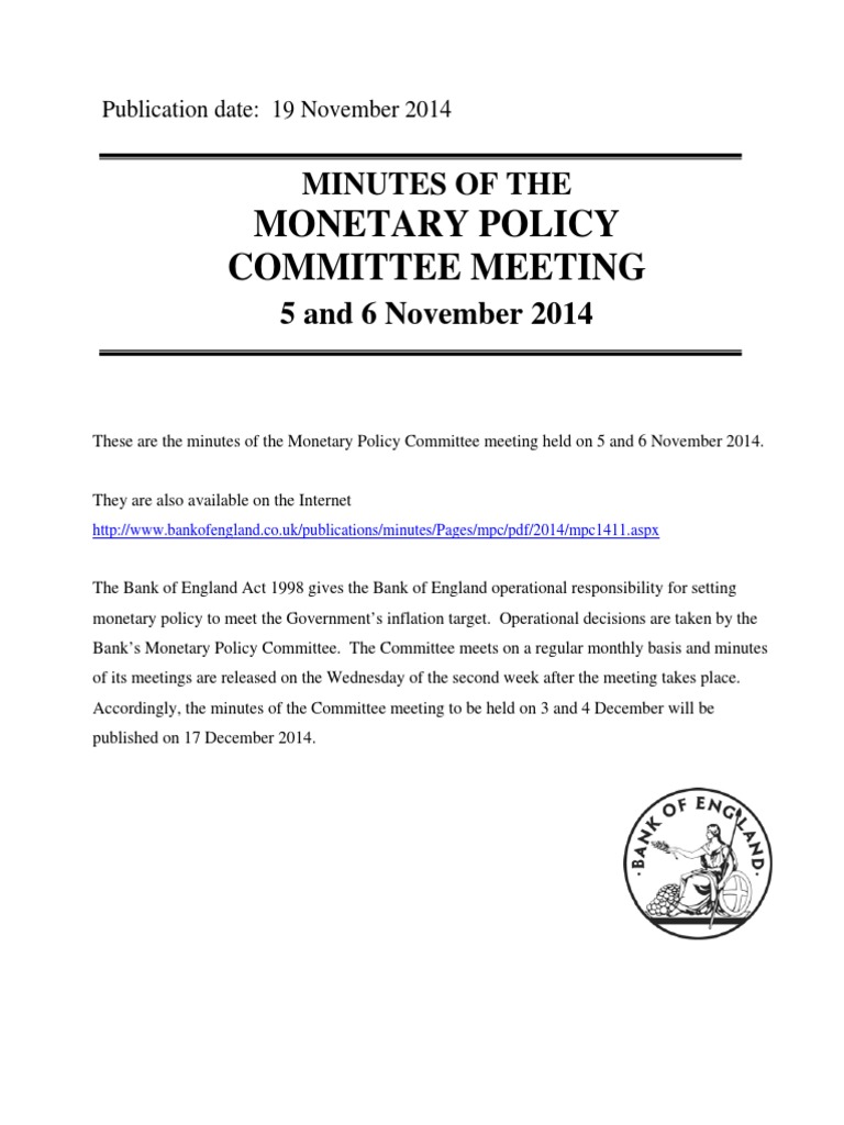 Minutes of the Monetary Policy Committee Meeting Reveal Perspectives on ...