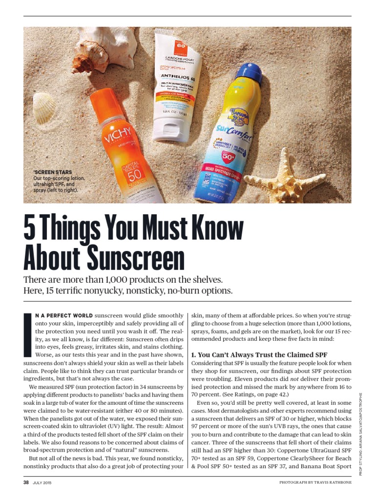 5 Things You Must Know About Sunscreen | PDF | Sunscreen | Ultraviolet