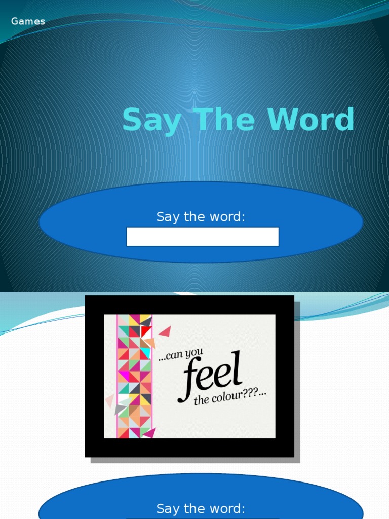Interactive Word Game: Say The Word | PDF