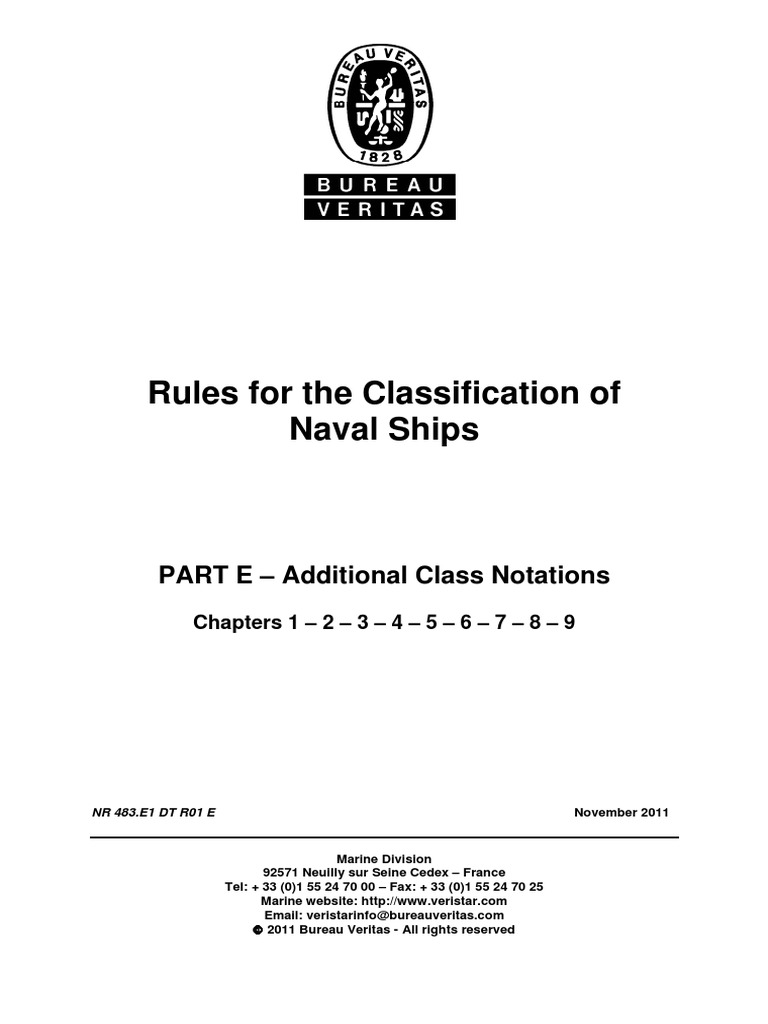 Rules For The Classification Naval Ships Part E - Additional Class ...