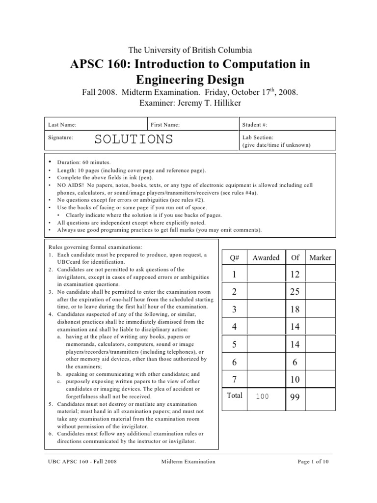 Apsc 160 (Ubc) | PDF | Parameter (Computer Programming) | Integer (Computer Science)