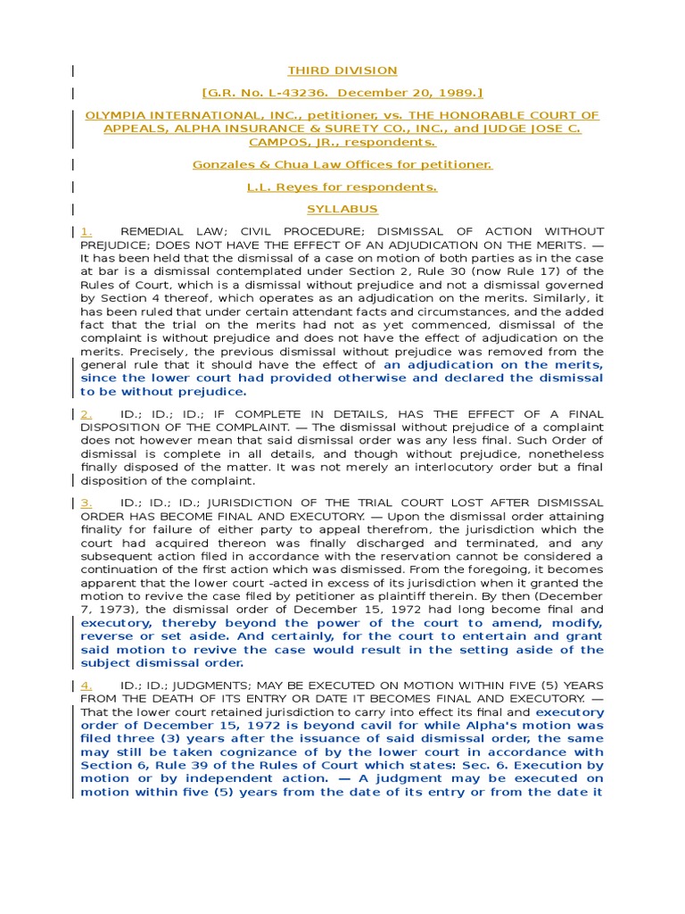 Olympia International vs. CA | PDF | Certiorari | Lawsuit