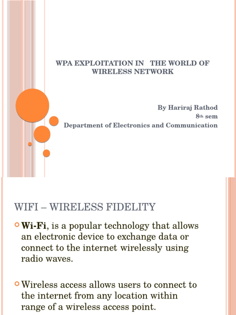 WPA Exploitation in The World of Wireless Network | PDF | Wi Fi ...