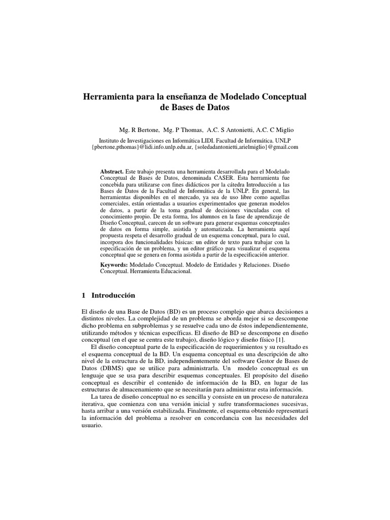 Modelo Conceptual Base de Datos PDF | PDF | Diseño | Bases de datos