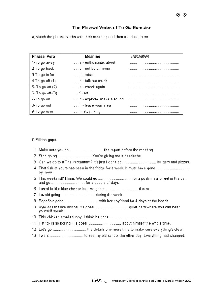 Phrasal Verbs With Go | PDF