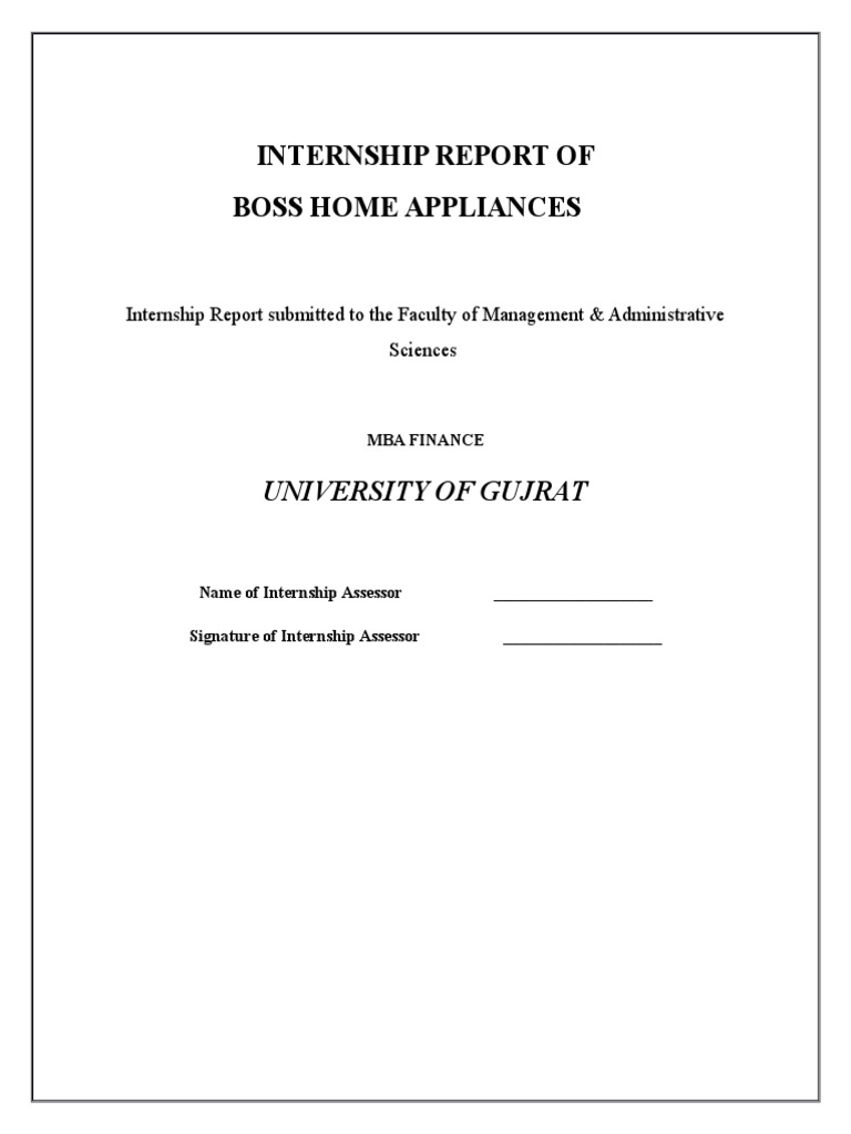 Internship Report of Boss Home Appliances | PDF | Washing Machine ...