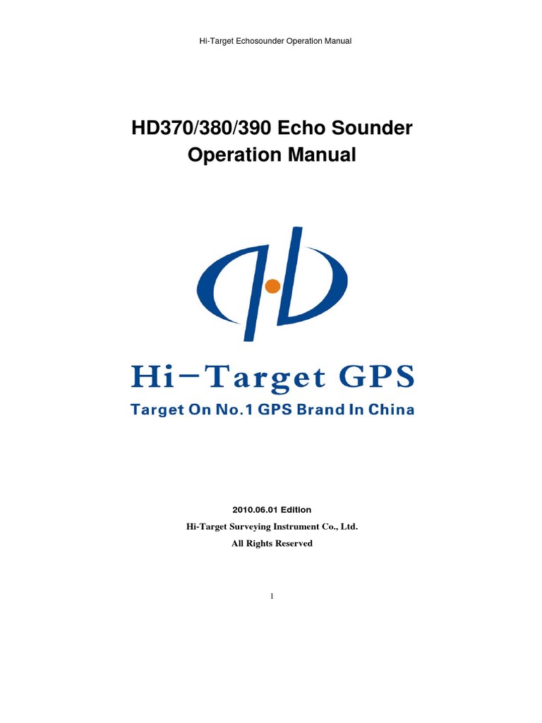 Echosounder Series HD370 380 390 Manual | PDF | Electronics | Computing
