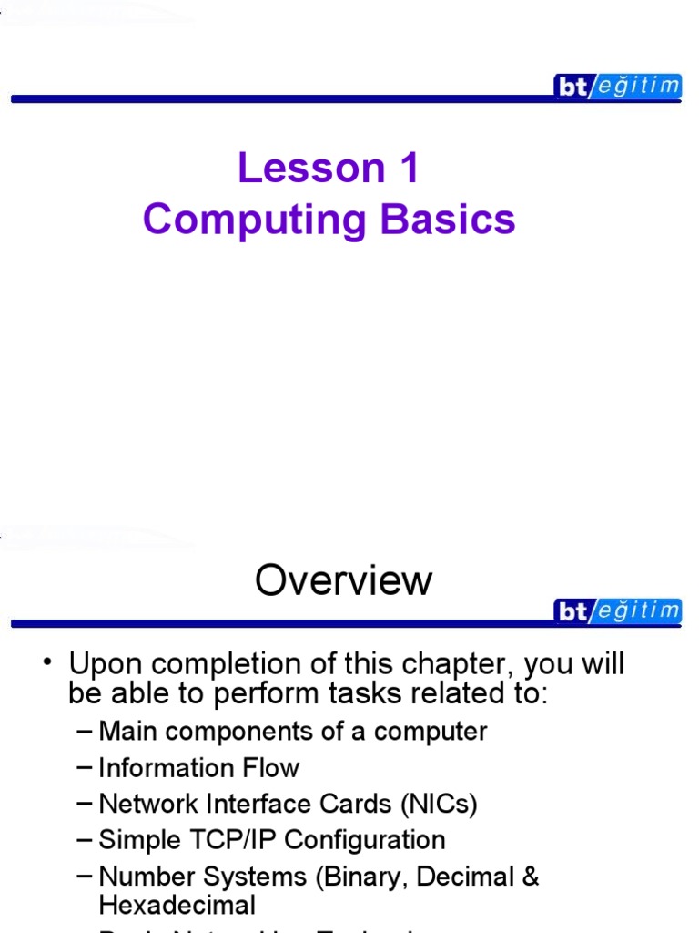 Computing Basics | PDF | Network Interface Controller | Ip Address
