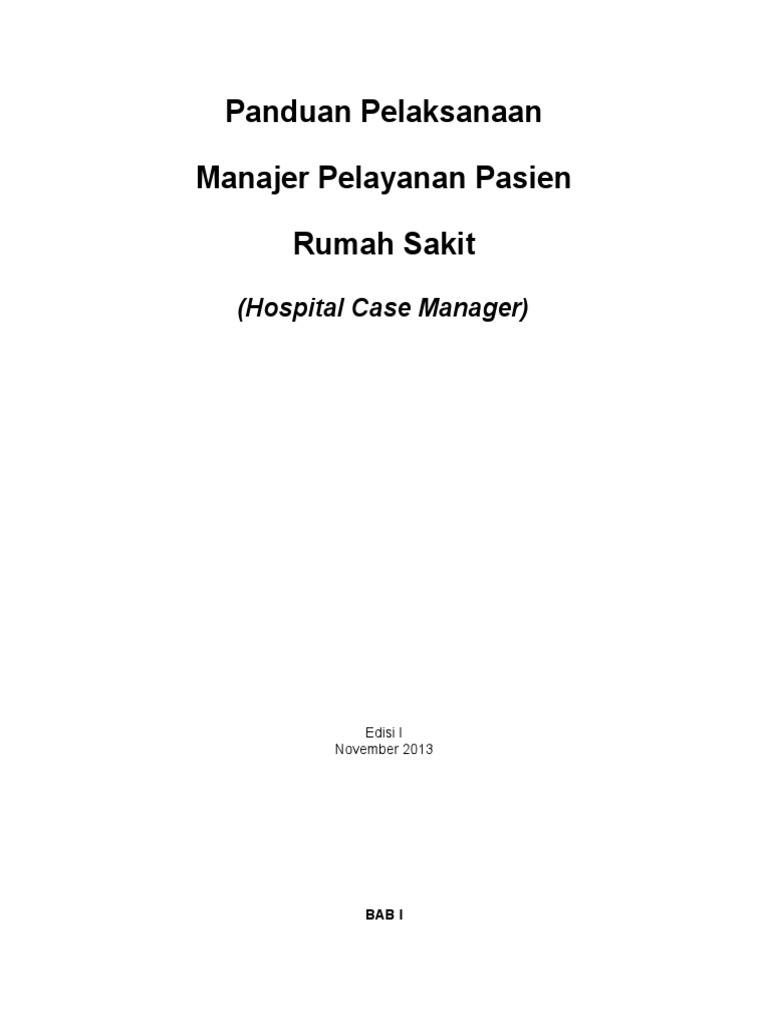 Panduan Pelaksanaan Case Manager | PDF