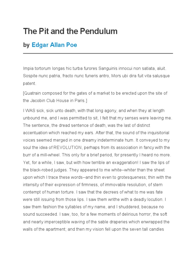 The Pit and The Pendulum | PDF | Nature
