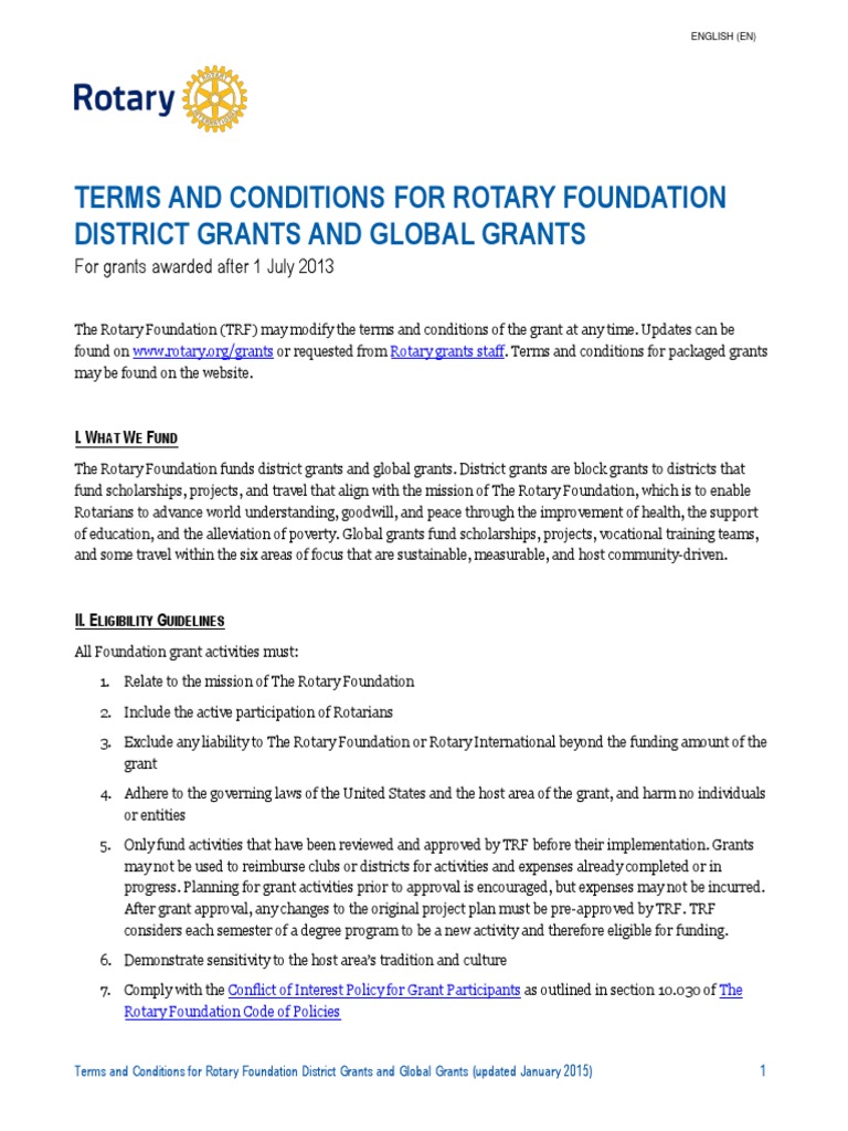 Rotary Grants | PDF | Fundraising | Grant (Money)