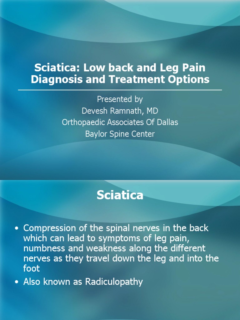 RAMNATH Sciatica Presentation 0812 | PDF | Spinal Cord | Vertebra