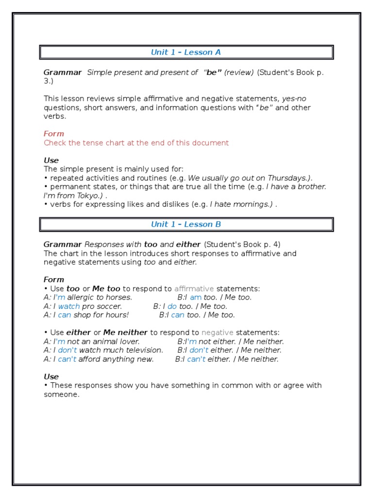 Grammar Notes - Touchstone 2 | PDF | Noun | Pronoun