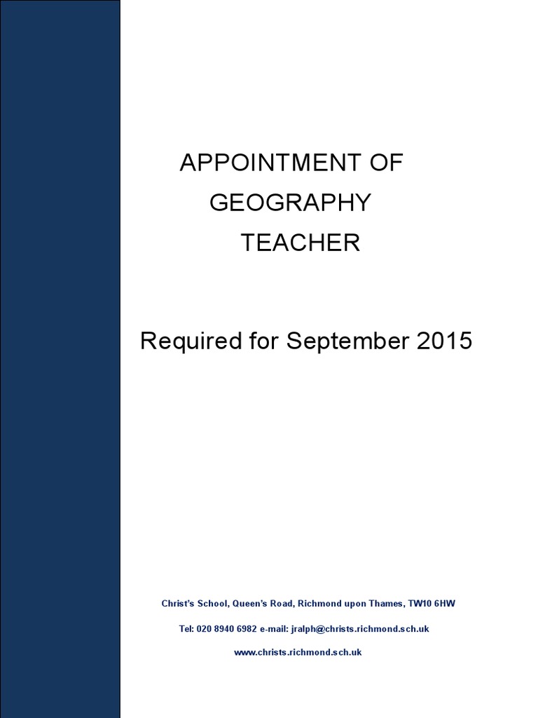 Teacher of Geography | PDF | Teachers | Teaching