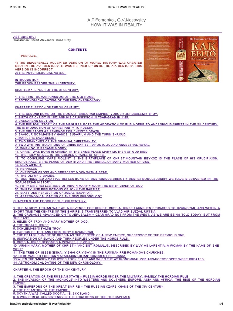 Fomenko's New Chronology Explained | PDF | Languages | Science