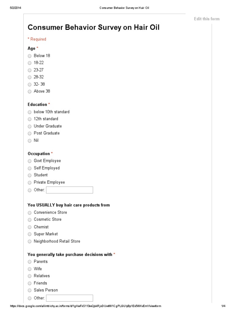 Consumer Survey Questionnaire | Consumer Behaviour | Behavior Consumer Survey Questionnaire | Consumer Behaviour | Behavior