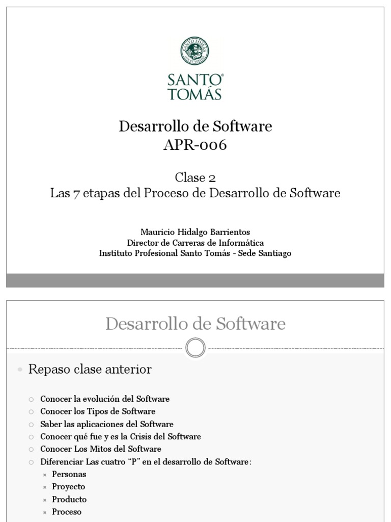 Clase 2 - Las 7 Etapas Del Proceso de Desarrollo de Software | PDF ...
