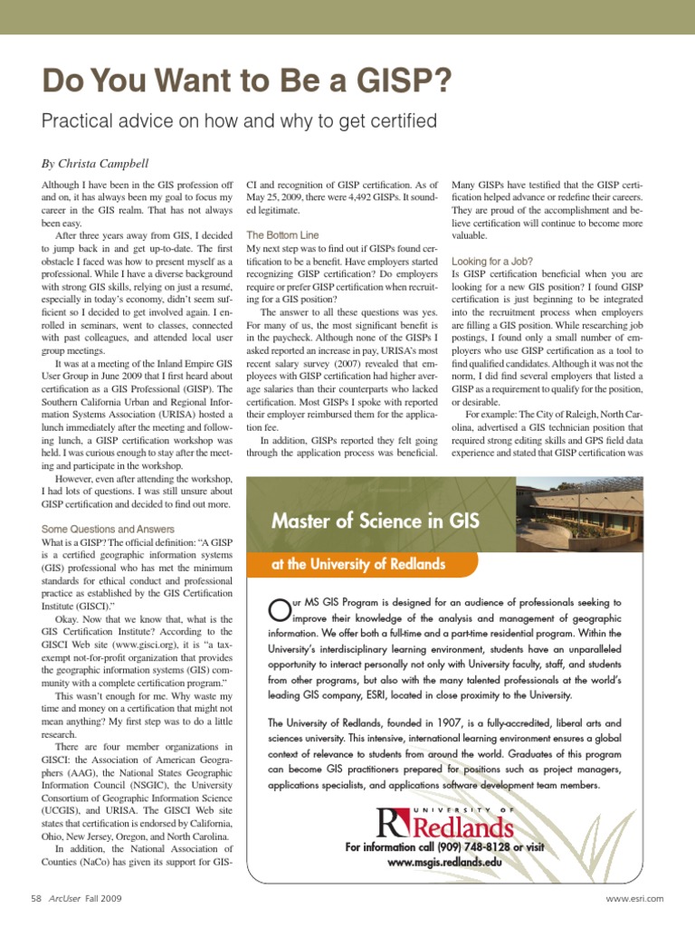Do You Want To Be A GISP?: Practical Advice On How and Why To Get ... Do You Want To Be A GISP?: Practical Advice On How and Why To Get ...