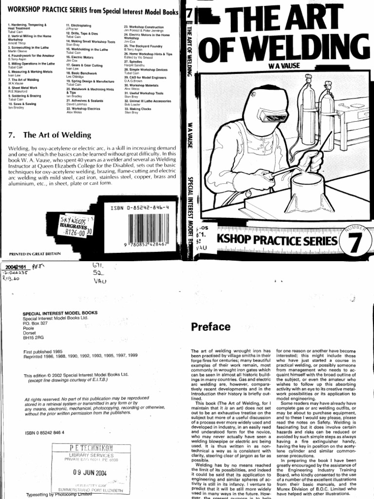 Workshop Practice Series No. 7 - The Art of Welding (47p) | PDF