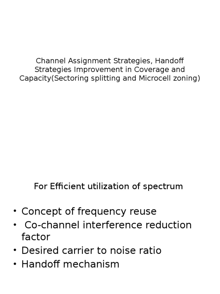 Channel Assignment Strategies, Handoff Strategies Improvement in | PDF | Cellular Network ...