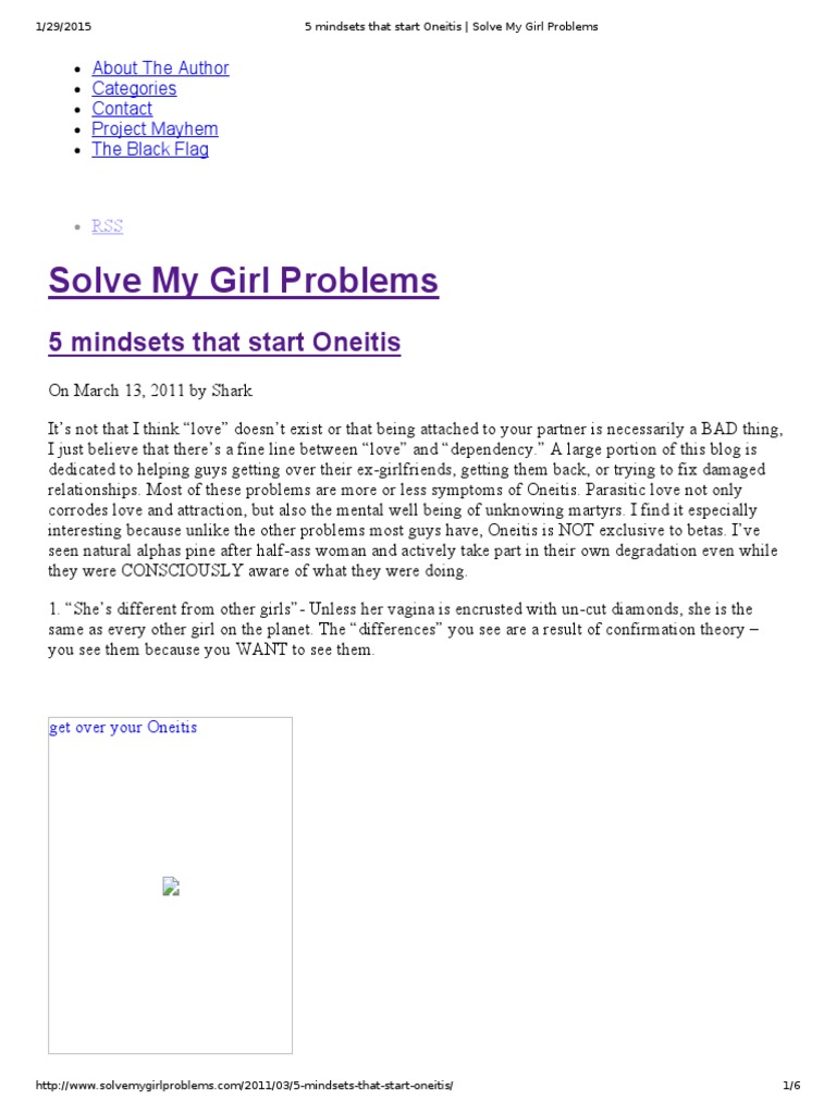 5 Mindsets That Start Oneitis | PDF