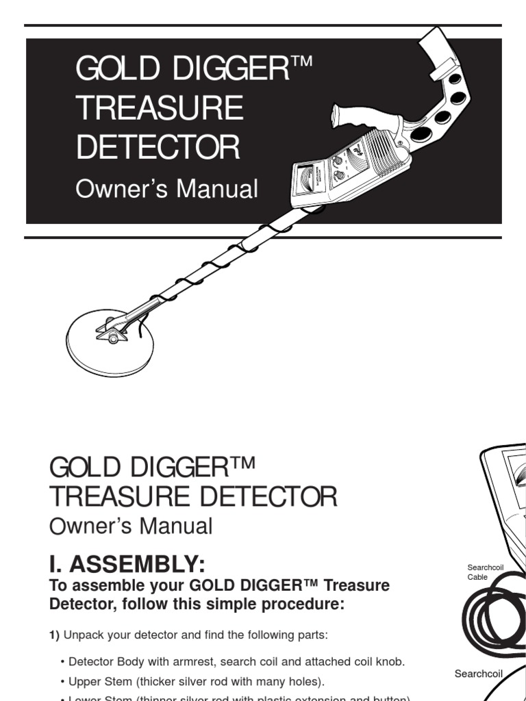 Gold Digger Treasure Detector: Owner's Manual | PDF | Gold | Headphones