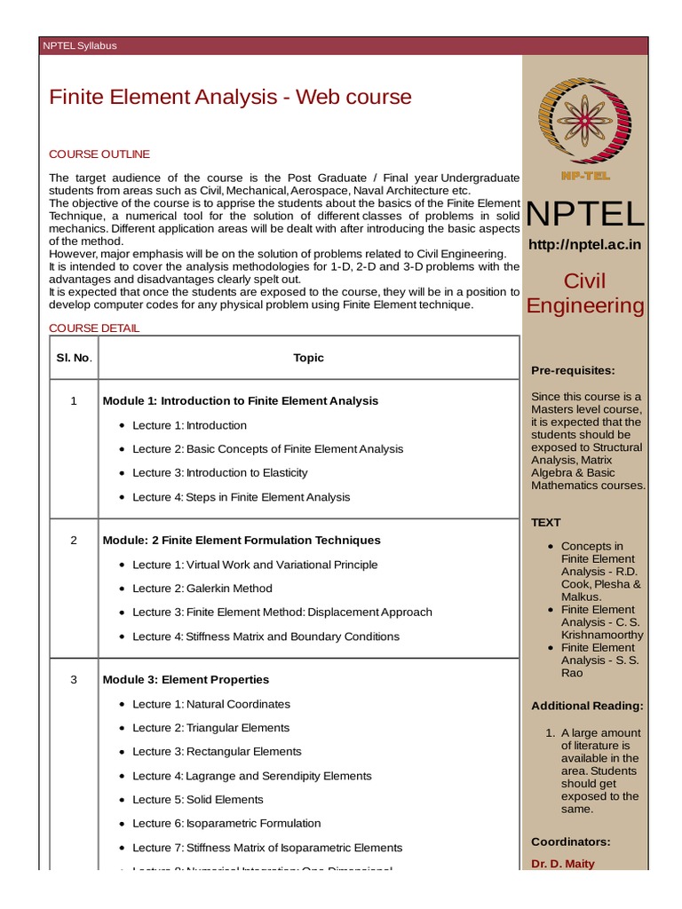 Finite Element Analysis - Part1 | Download Free PDF | Finite Element Method | Mathematical Analysis