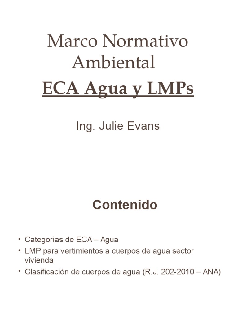 Normativa ECA y LMPs para Agua | PDF