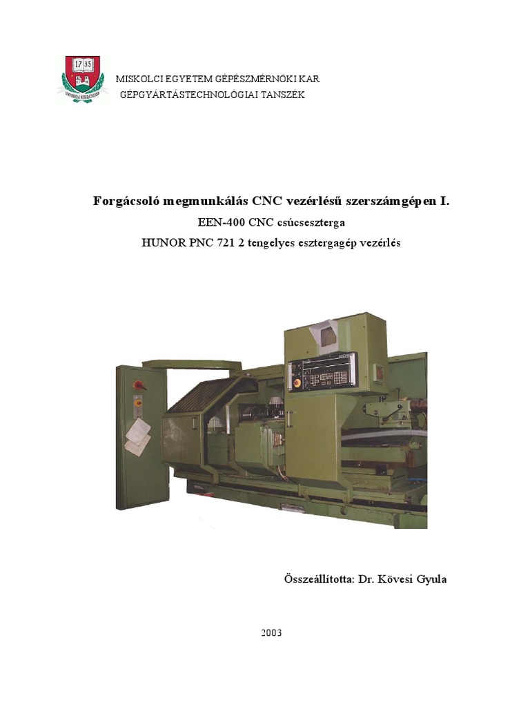 Een400 CNC Hunor PNC 721 | PDF