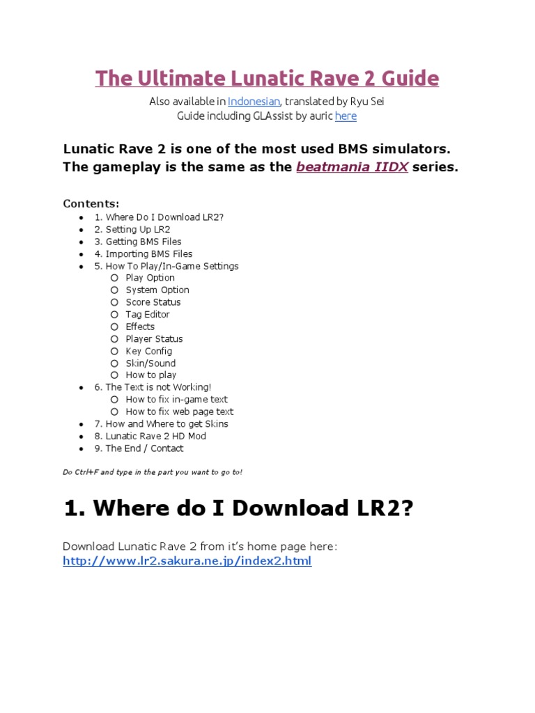 The Ultimate Lunatic Rave 2 Guide | PDF | World Wide Web | Internet & Web