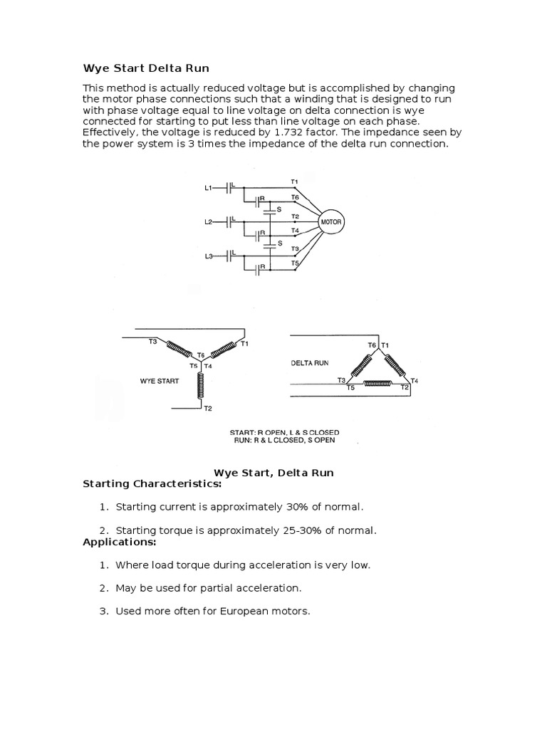 Wye Start Delta Run Motor Overview | PDF | Electric Power | Force