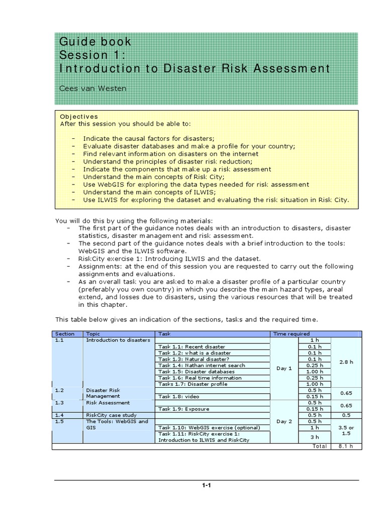 Introduction to Disaster Risk Assessment | PDF | Disaster Risk ...