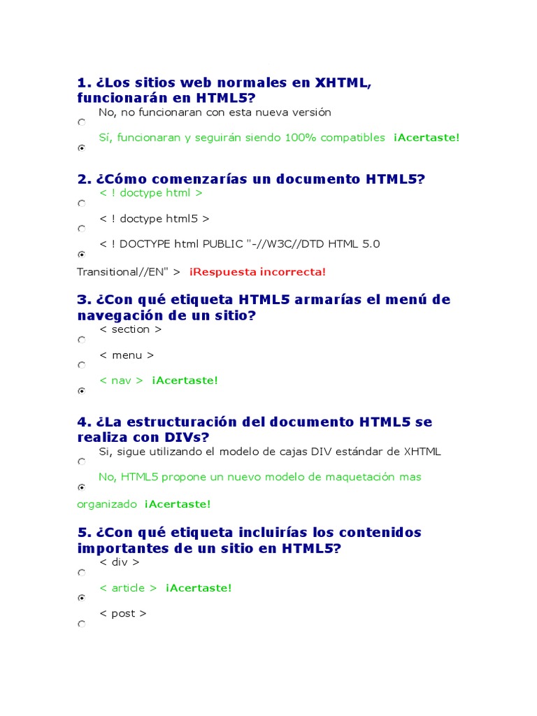 Examen | PDF | HTML5 | HTML