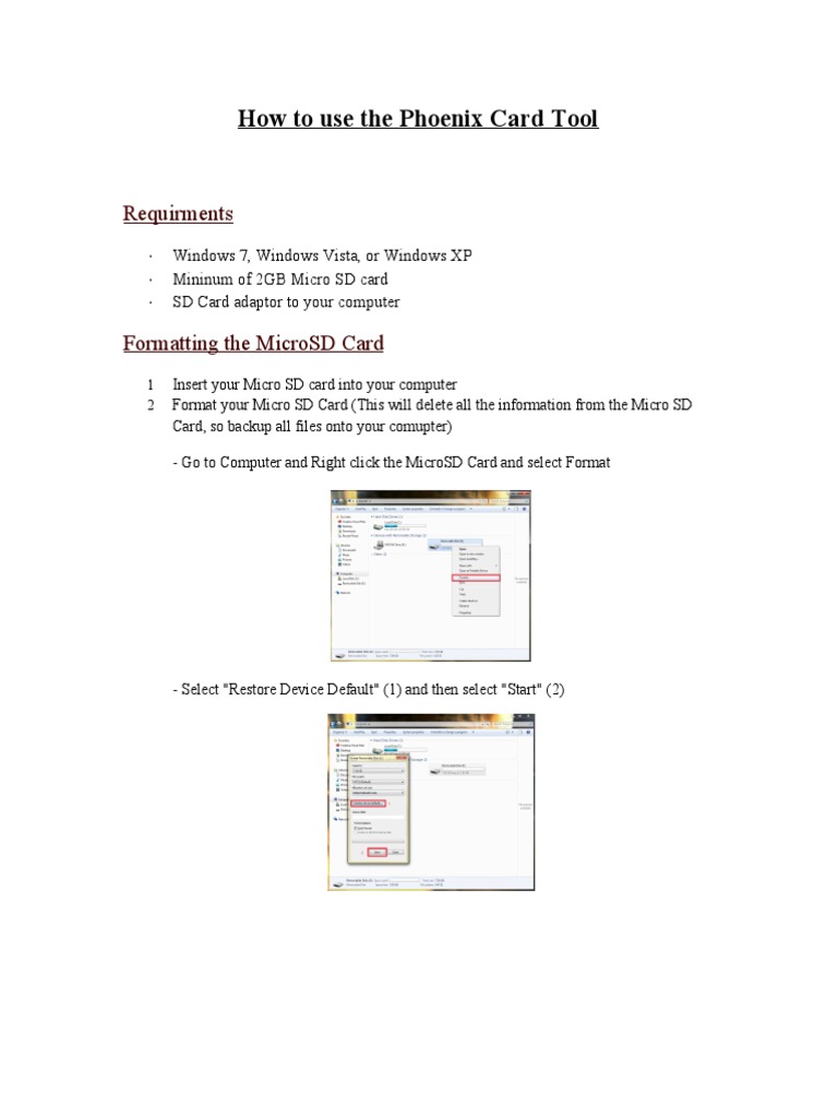Using the Phoenix Card Tool Guide | PDF