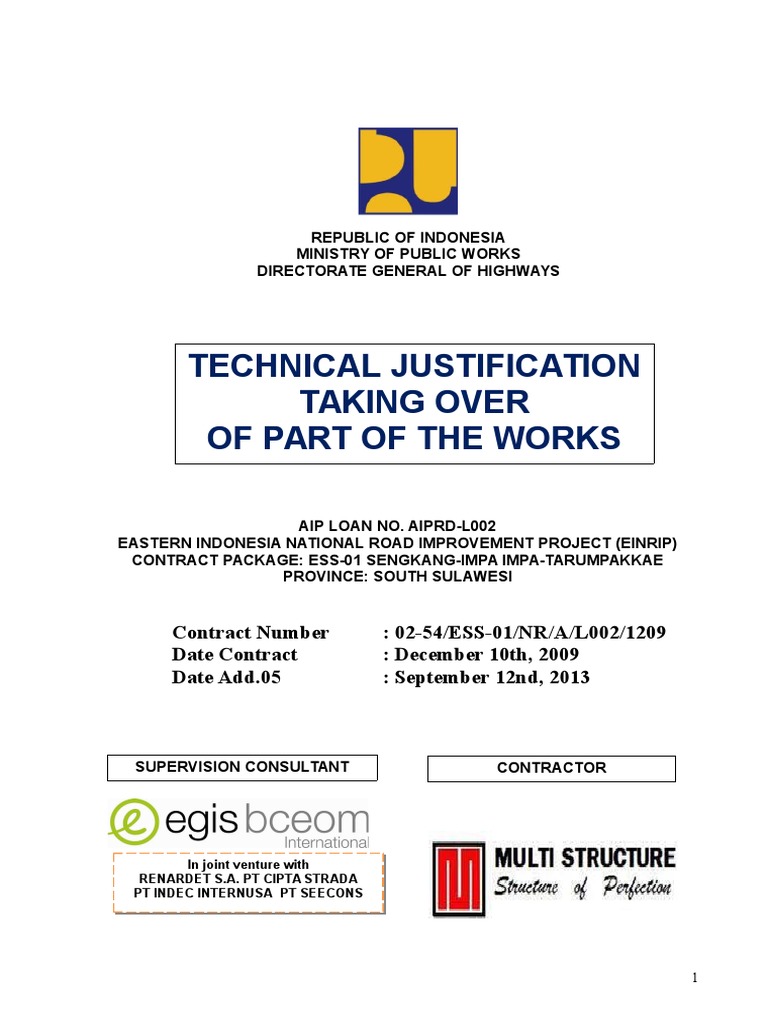 Draft Justek V.O 07 Partial Taking Over | PDF | Road Surface | General ...