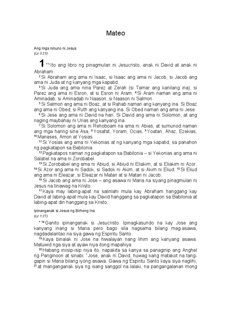 Tagalog Biblia - Mateo | PDF