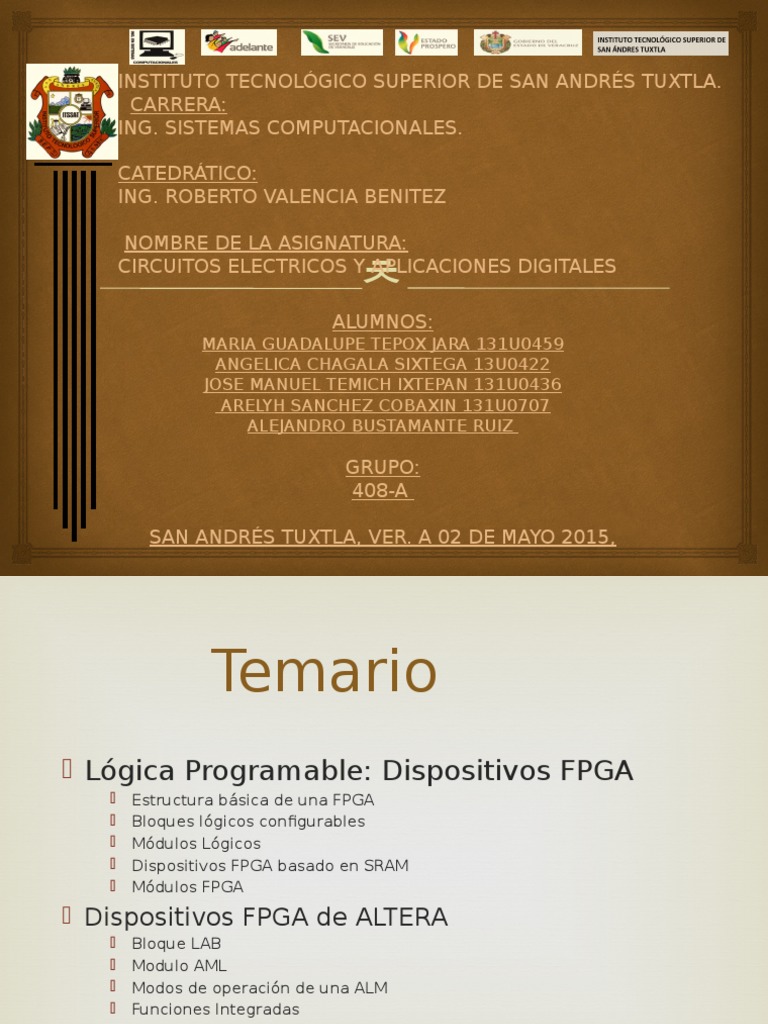 Unidad3 FPGA | PDF | Arreglos de compuertas lógicas programables en sitio | Electrónica digital