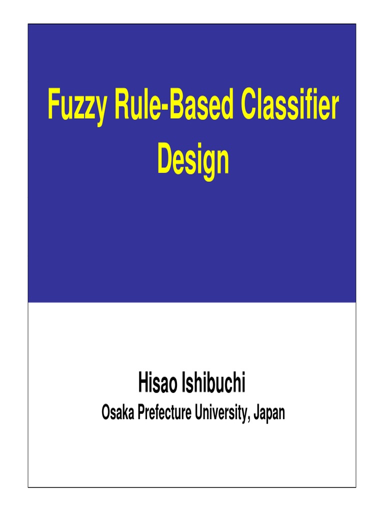 Hisao Ishibuchi | PDF | Statistical Classification | Fuzzy Logic
